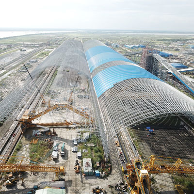 Stability Q235 Steel Space Frames Structure Building 100-300m For Coal ...