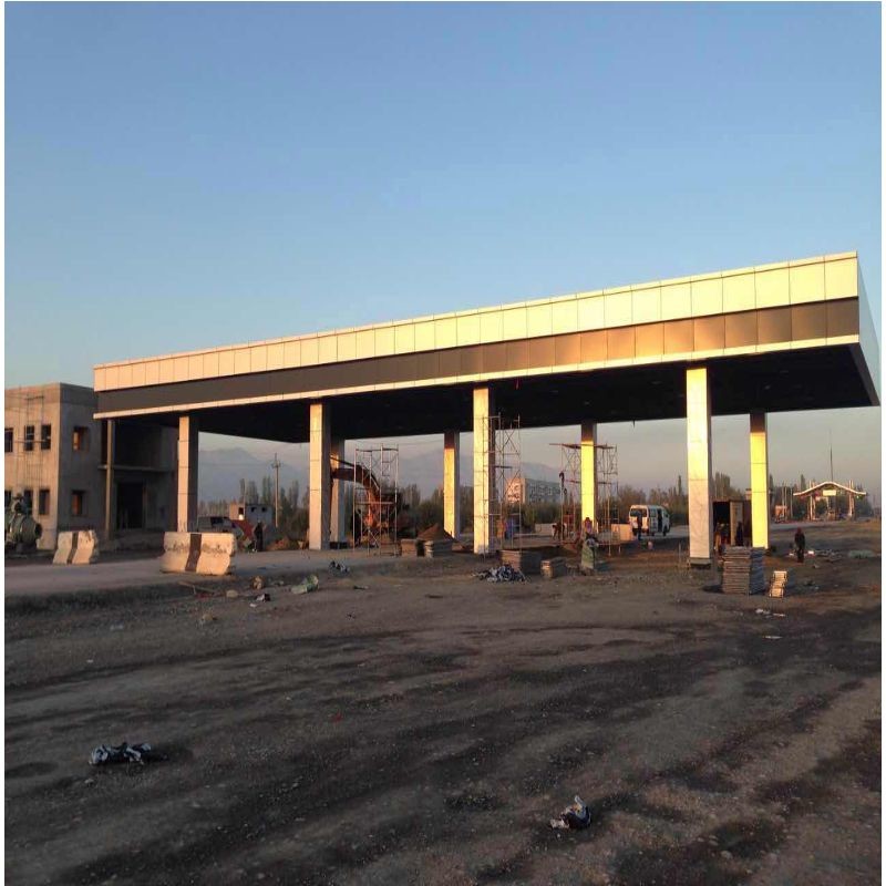 Q345 Gas Station Canopy 150mm Roof Toll Plaza Canopy Light Gauge