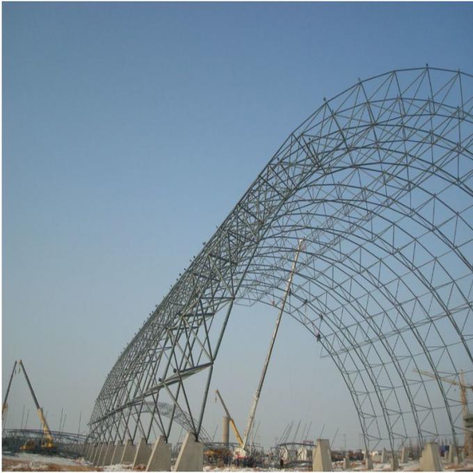 Stability Q235 Steel Space Frames Structure Building 100-300m For Coal ...